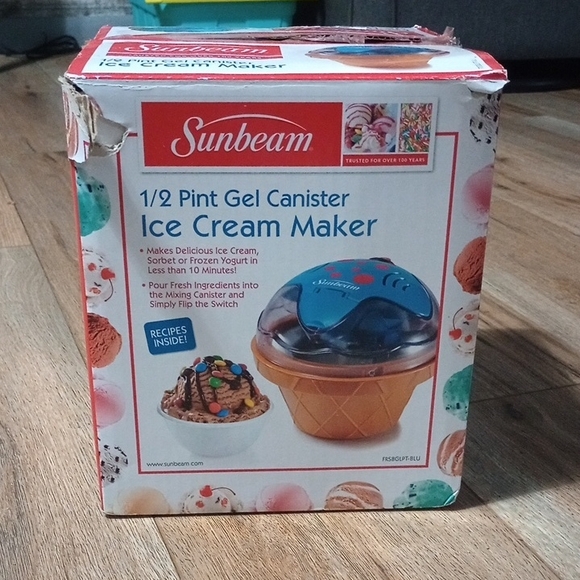 Sunbeam | Other | Sunbeam Blue And Brown Ice Cream Maker | Poshmark